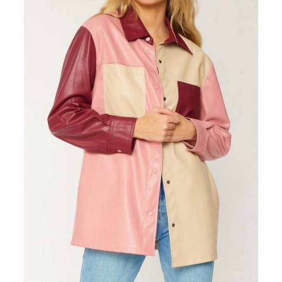 Fsl Apparel | Jackets & Coats | New Fsl Apparel Faux Leather Shacket In ...